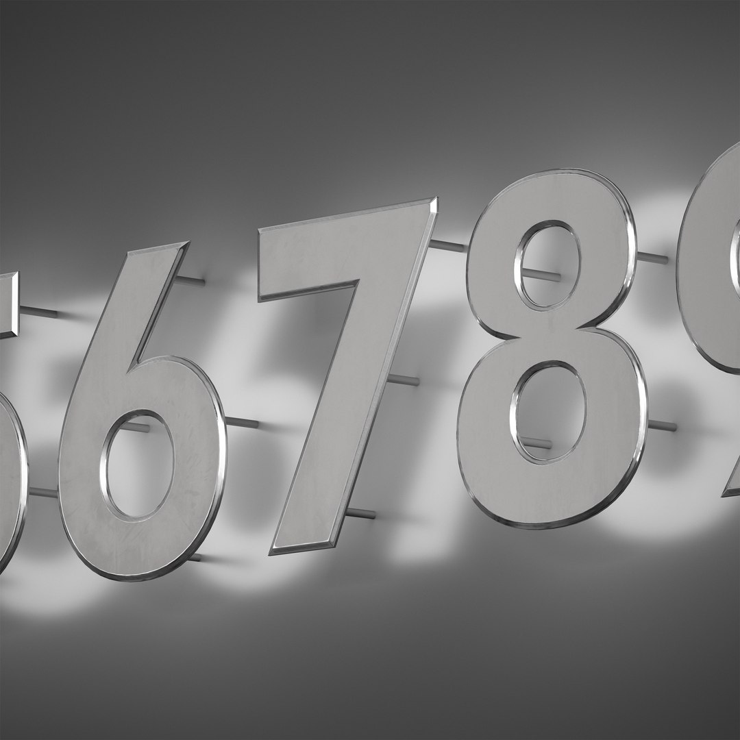 3D Metal Numbers Metal Number With Backlight Model - TurboSquid 2339802