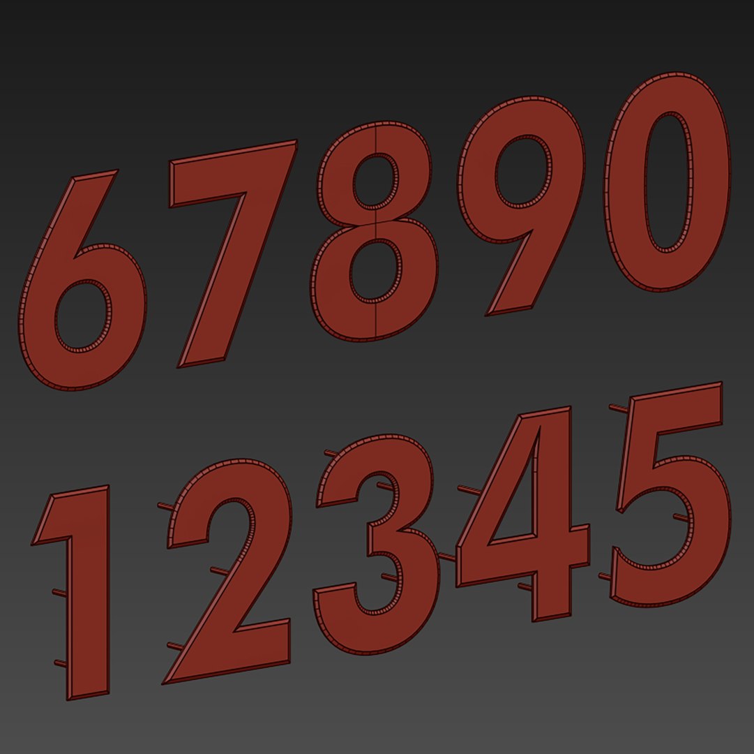 3D Metal Numbers Metal Number With Backlight Model - TurboSquid 2339802
