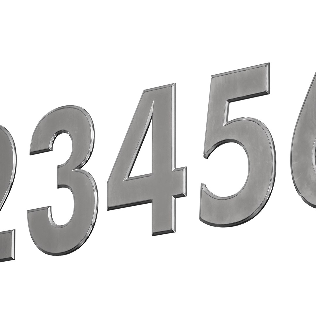 3D Metal Numbers Metal Number With Backlight Model - TurboSquid 2339802