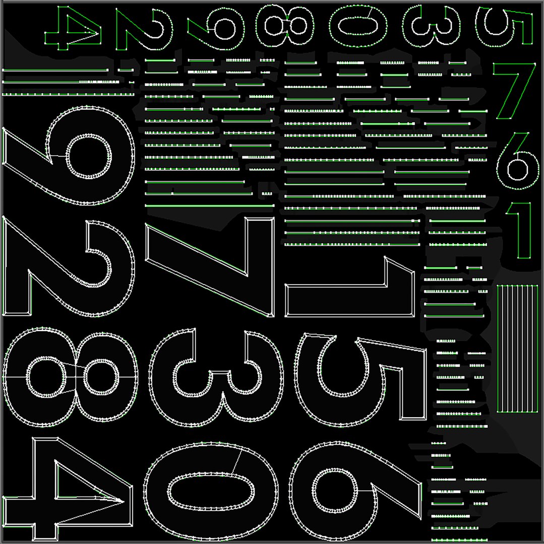 3D Metal Numbers Metal Number With Backlight Model - TurboSquid 2339802