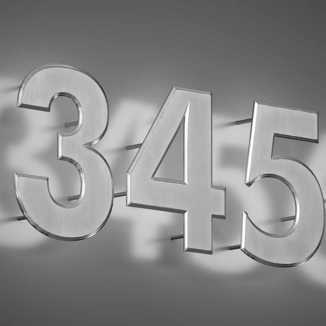 3D Metal Numbers Metal Number With Backlight Model - TurboSquid 2339802
