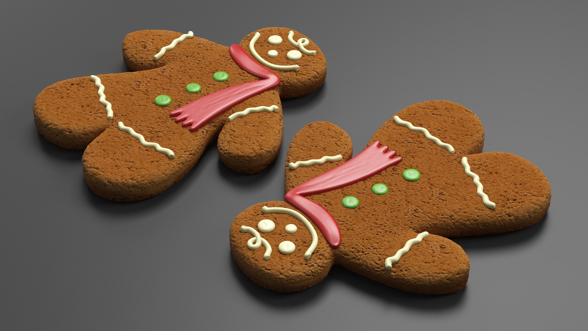 Gingerbread Men Cookie Model - TurboSquid 2144501