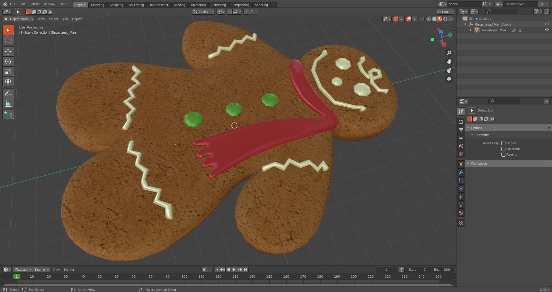 Gingerbread Men Cookie Model - TurboSquid 2144501