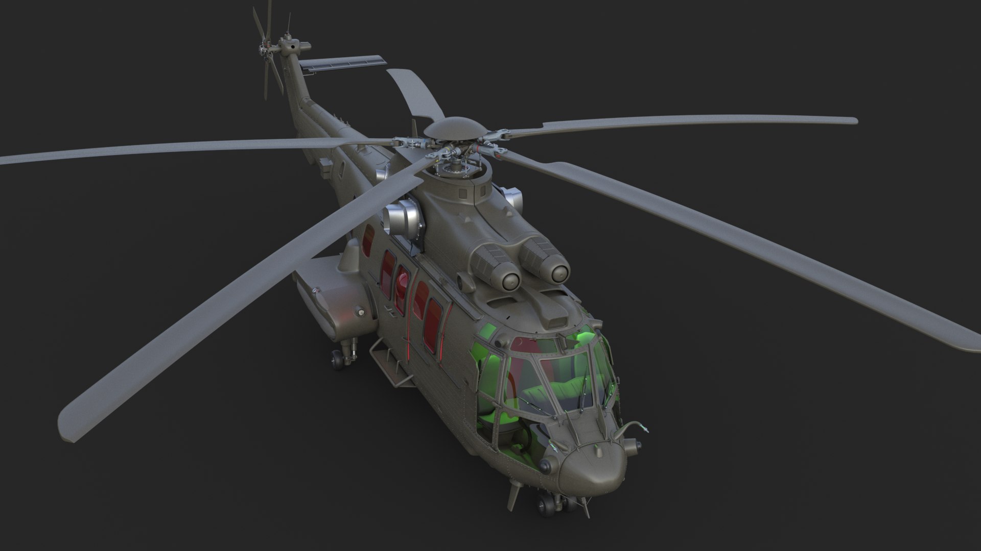 Eurocopter EC 725 3ds max Vray 3D model - TurboSquid 1789945