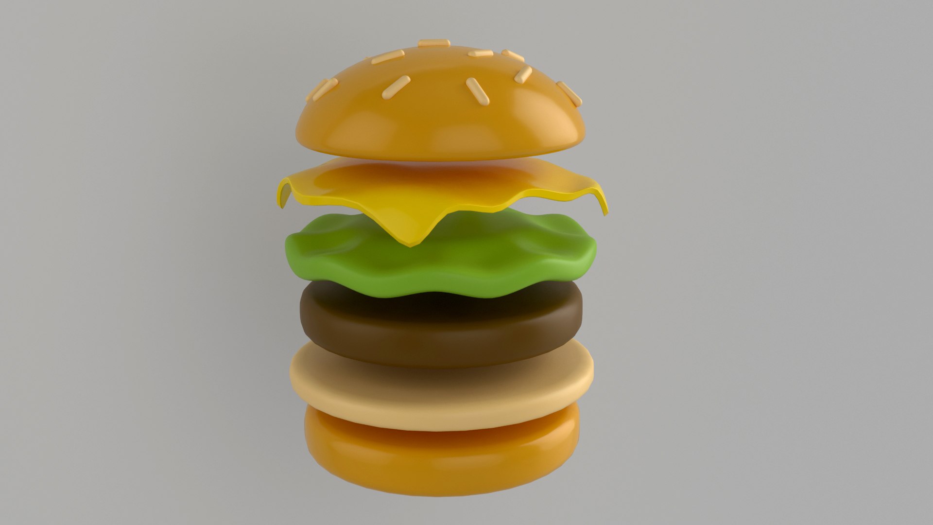 3D BURGER CARTOON LOW Model - TurboSquid 1791202