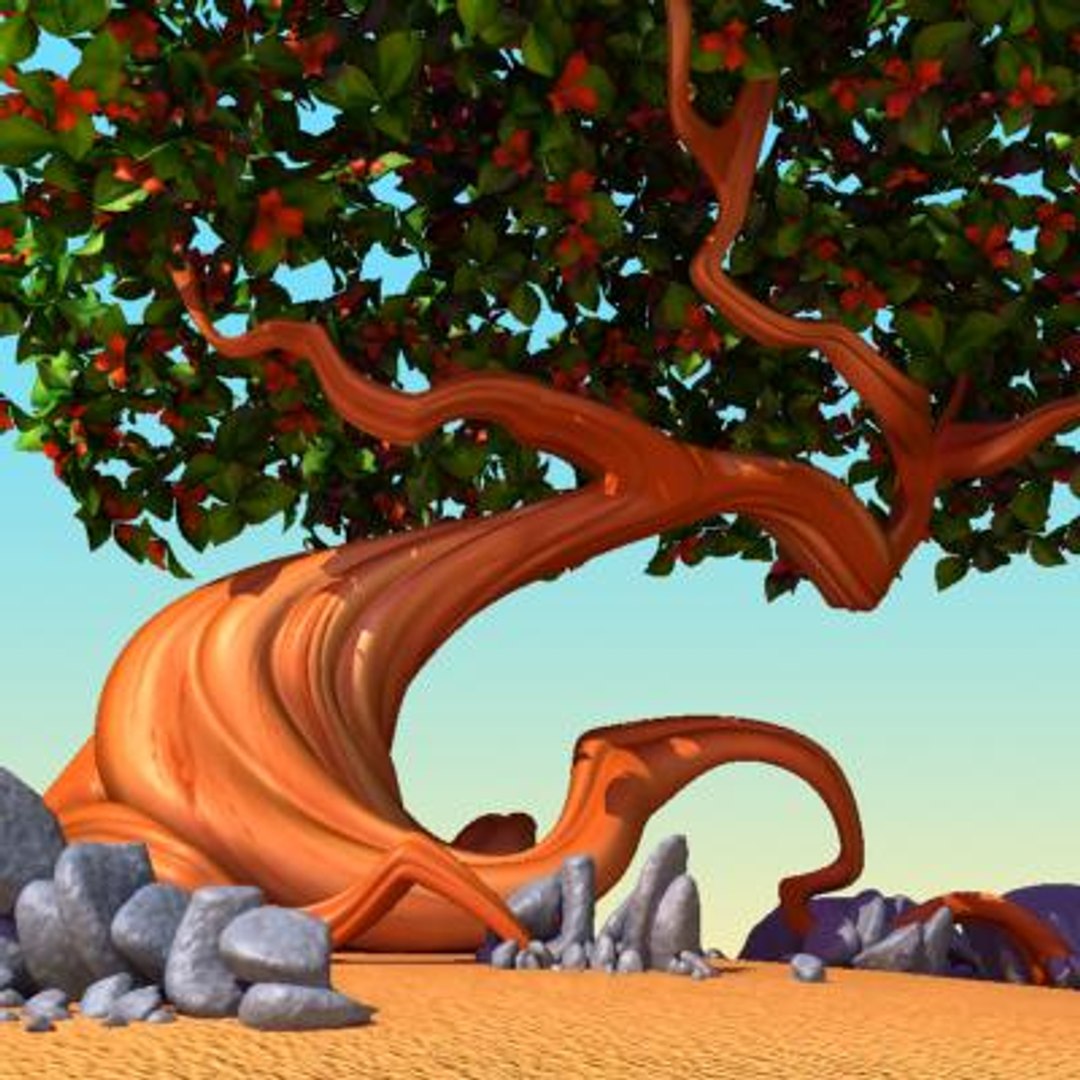 Cartoon Tree 3d Model