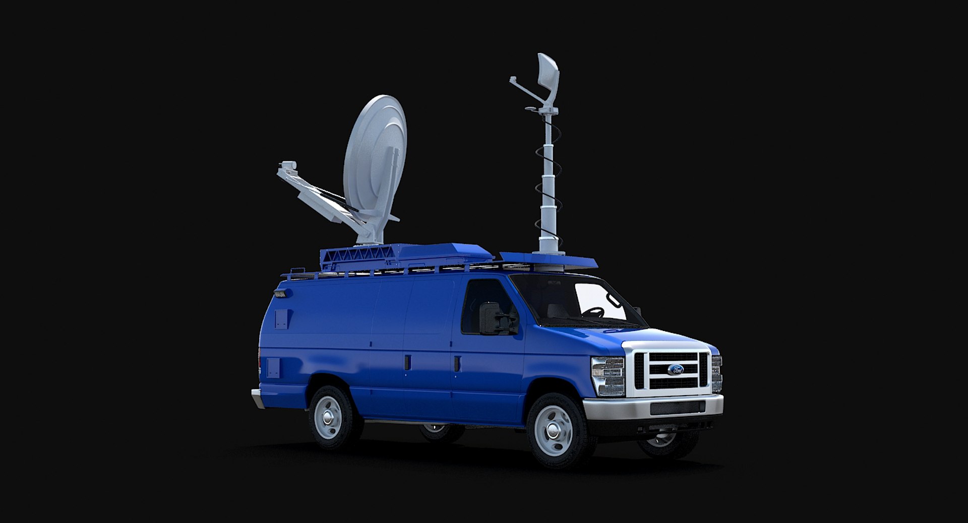 3d Broadcasting Van Model