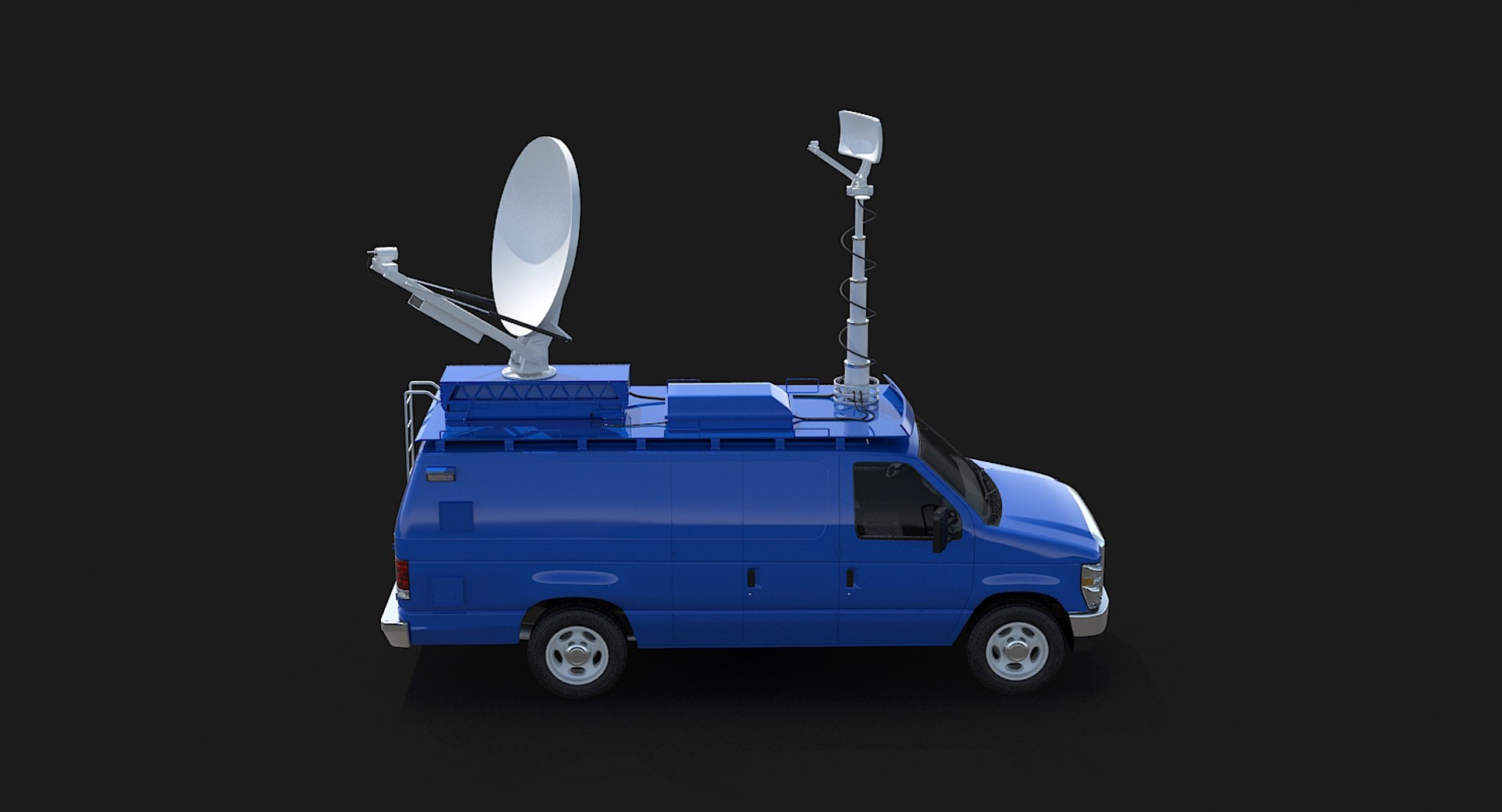 3d Broadcasting Van Model