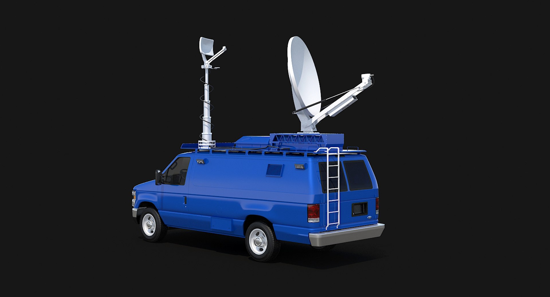 3d Broadcasting Van Model