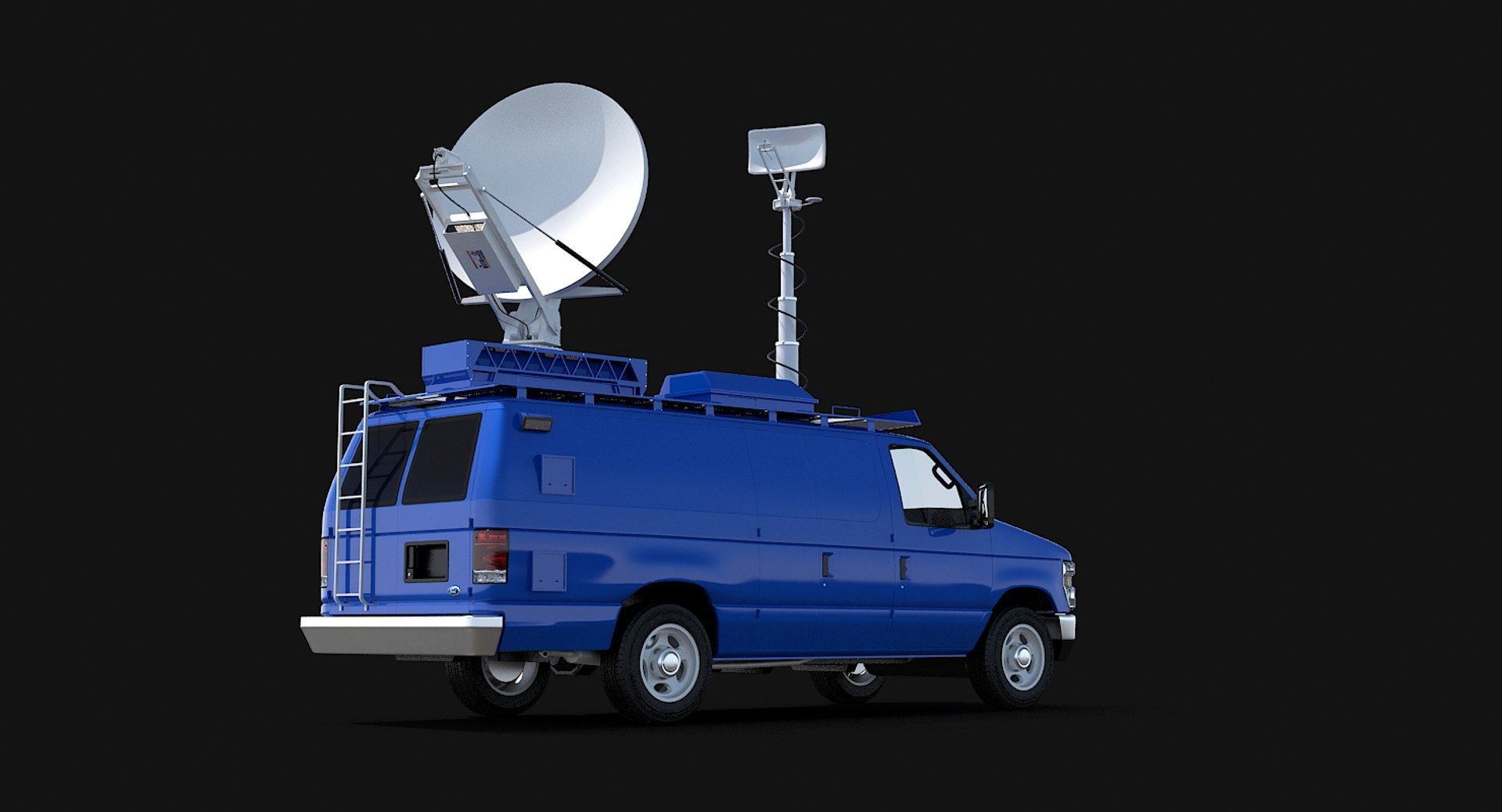 3d Broadcasting Van Model