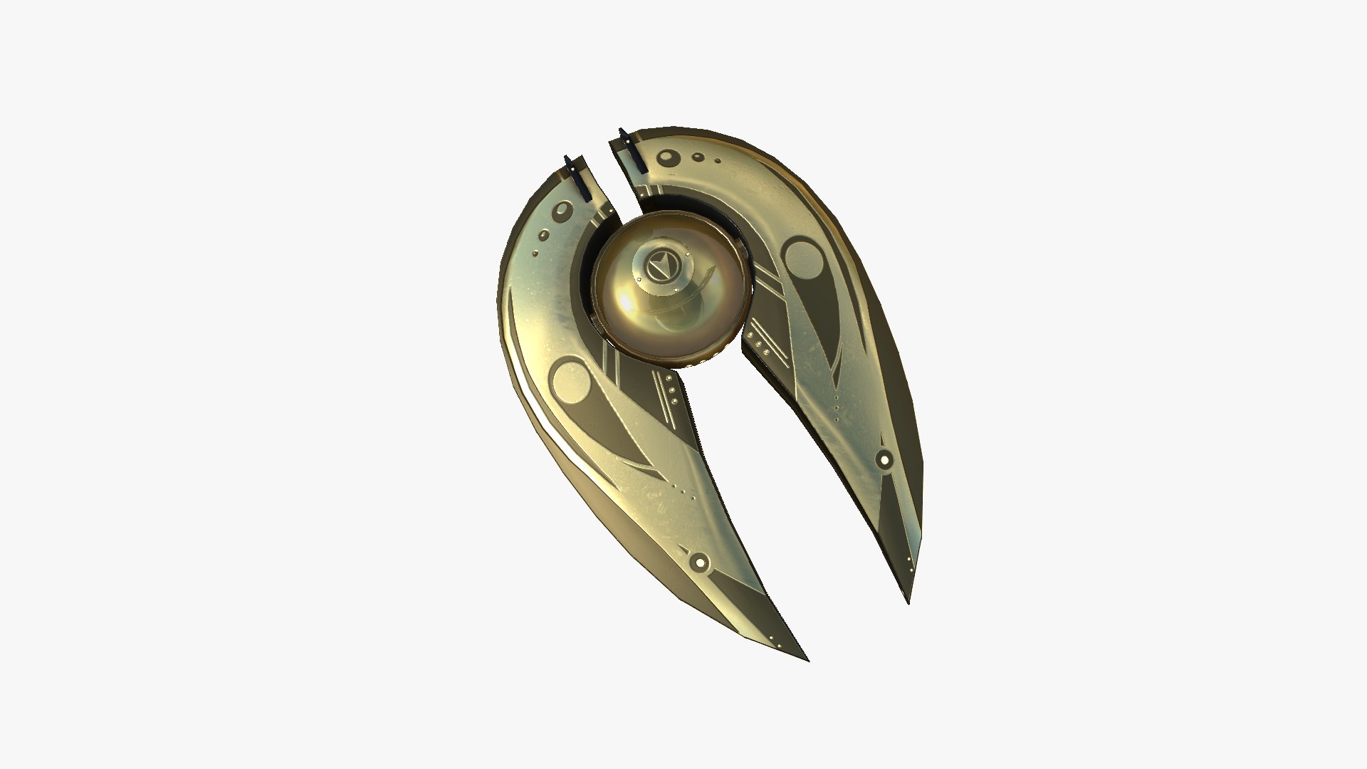 Alien Spaceship UFO I07 Gold - Sci Fi Spacecraft Design 3D Model ...