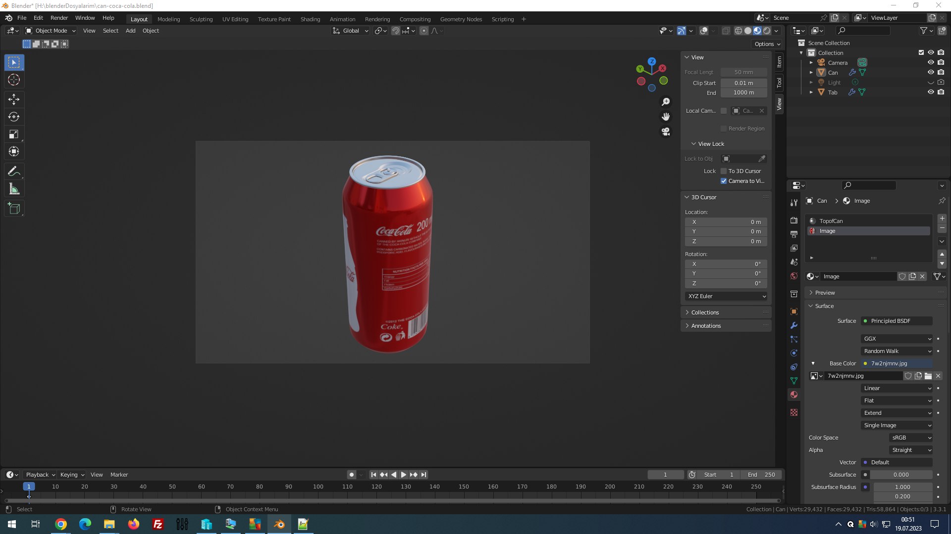 Coca Cola Can - 3D SODA CAN - COLA CAN- COKE CAN - COCA COLA CAN - 3D ...