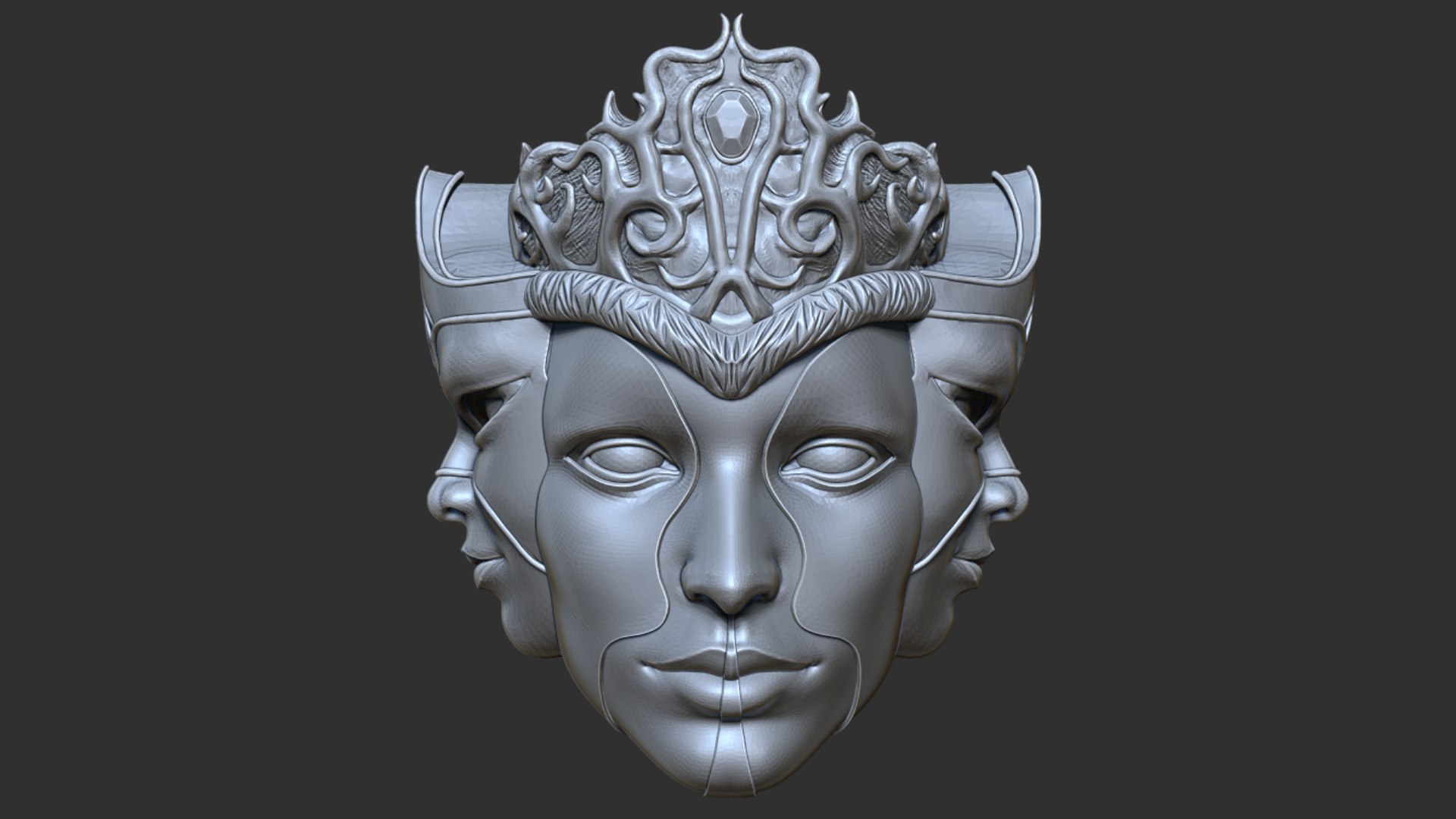 3D Model 4 Faced Head - TurboSquid 2212503