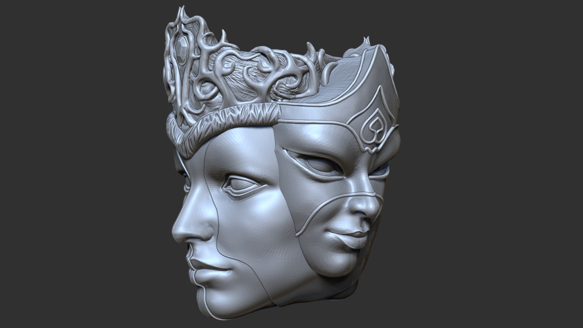 3D Model 4 Faced Head - TurboSquid 2212503