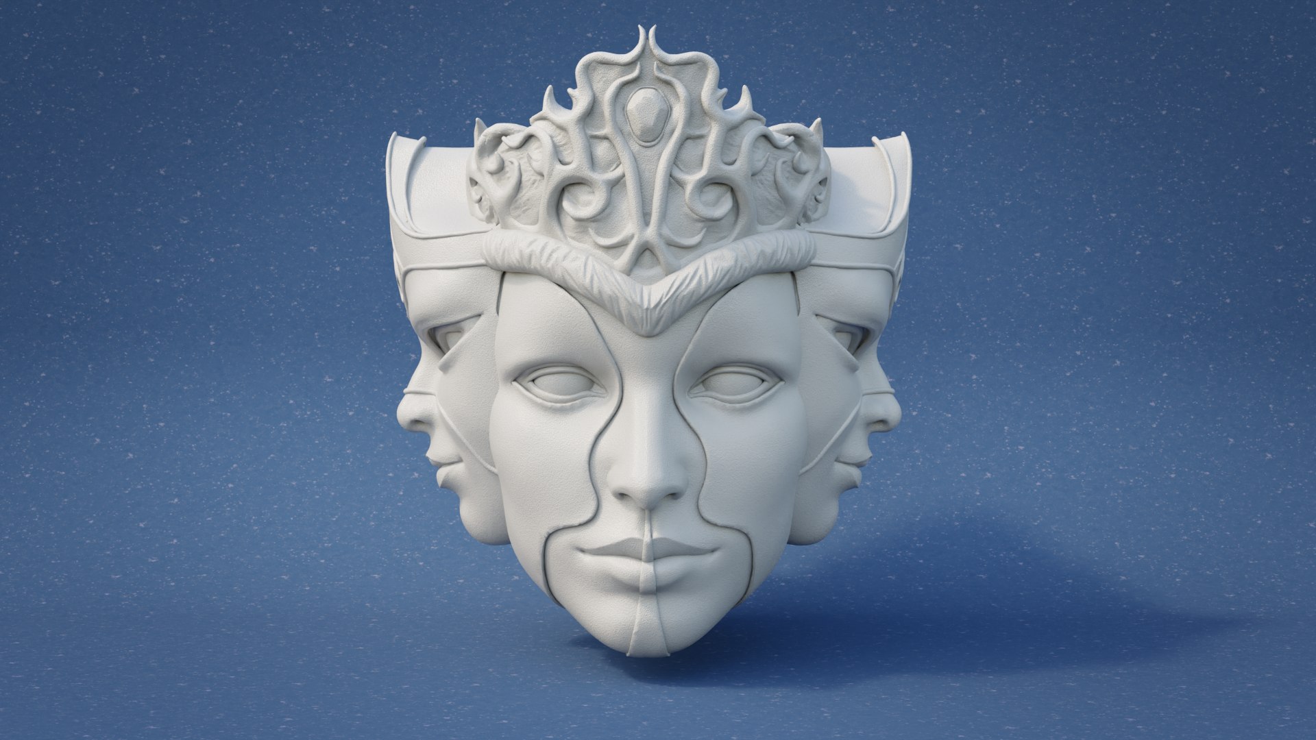 3D Model 4 Faced Head - TurboSquid 2212503