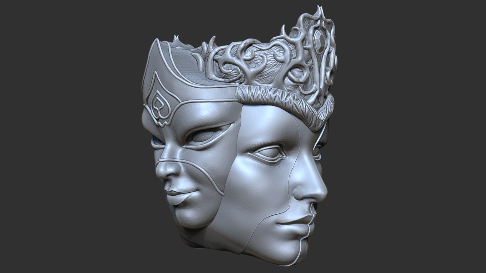 3D Model 4 Faced Head - TurboSquid 2212503