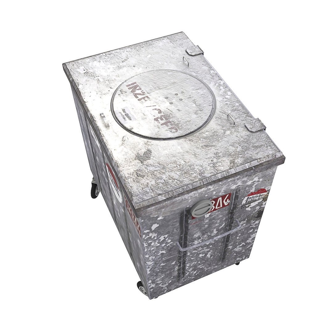 3d Model Of Metal Garbage Container