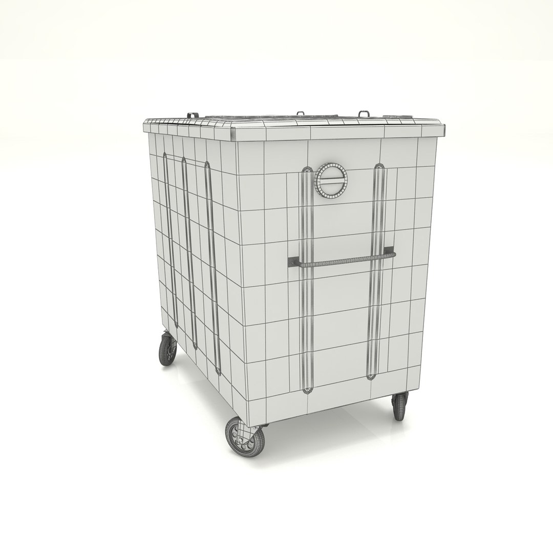 3d Model Of Metal Garbage Container
