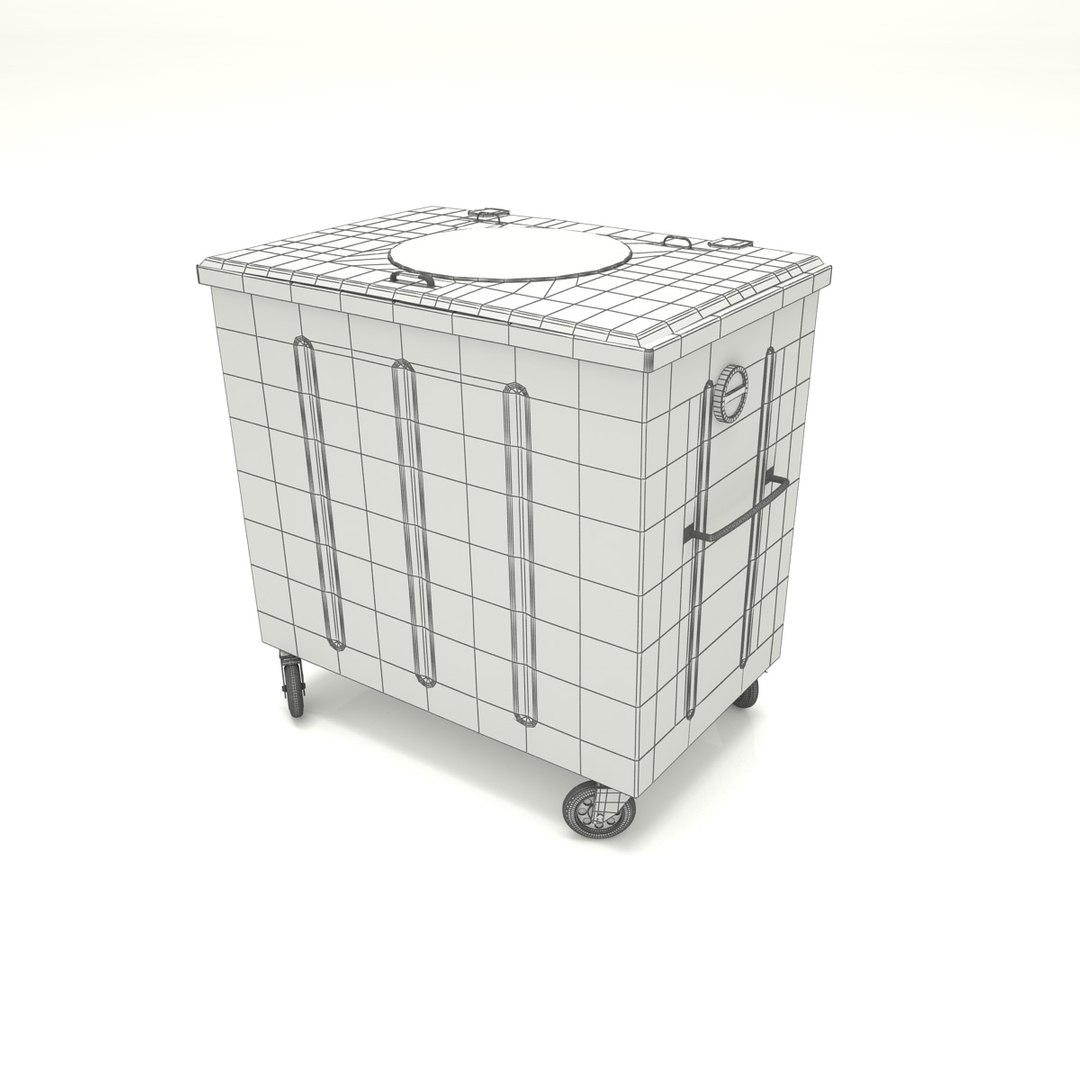 3d Model Of Metal Garbage Container