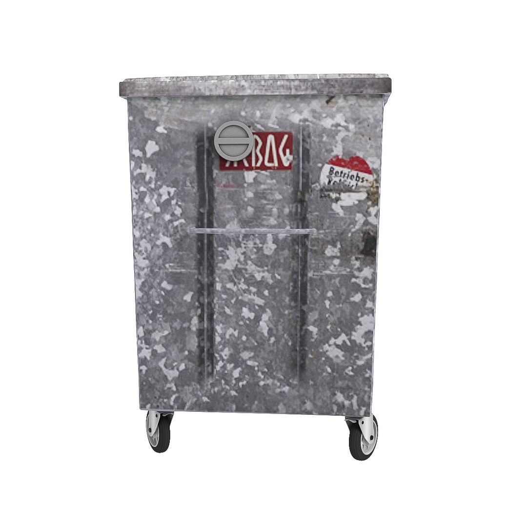 3d Model Of Metal Garbage Container