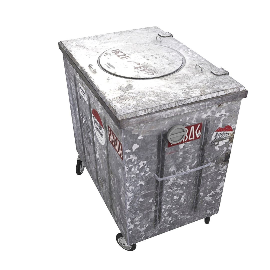 3d Model Of Metal Garbage Container