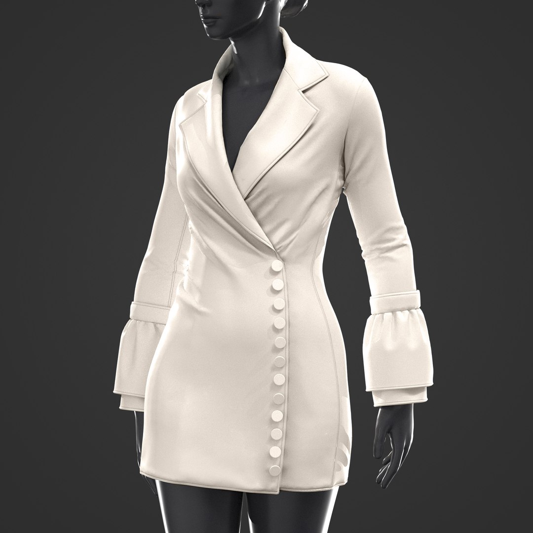 3D Women Dress Model - TurboSquid 1740277