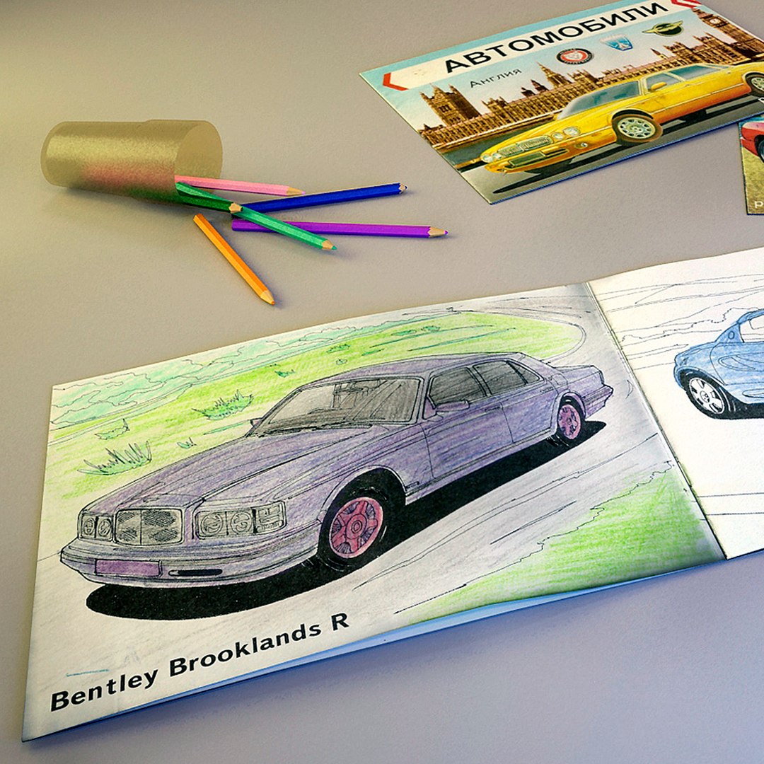 3D Coloring Book Pencils Children S - TurboSquid 1395080