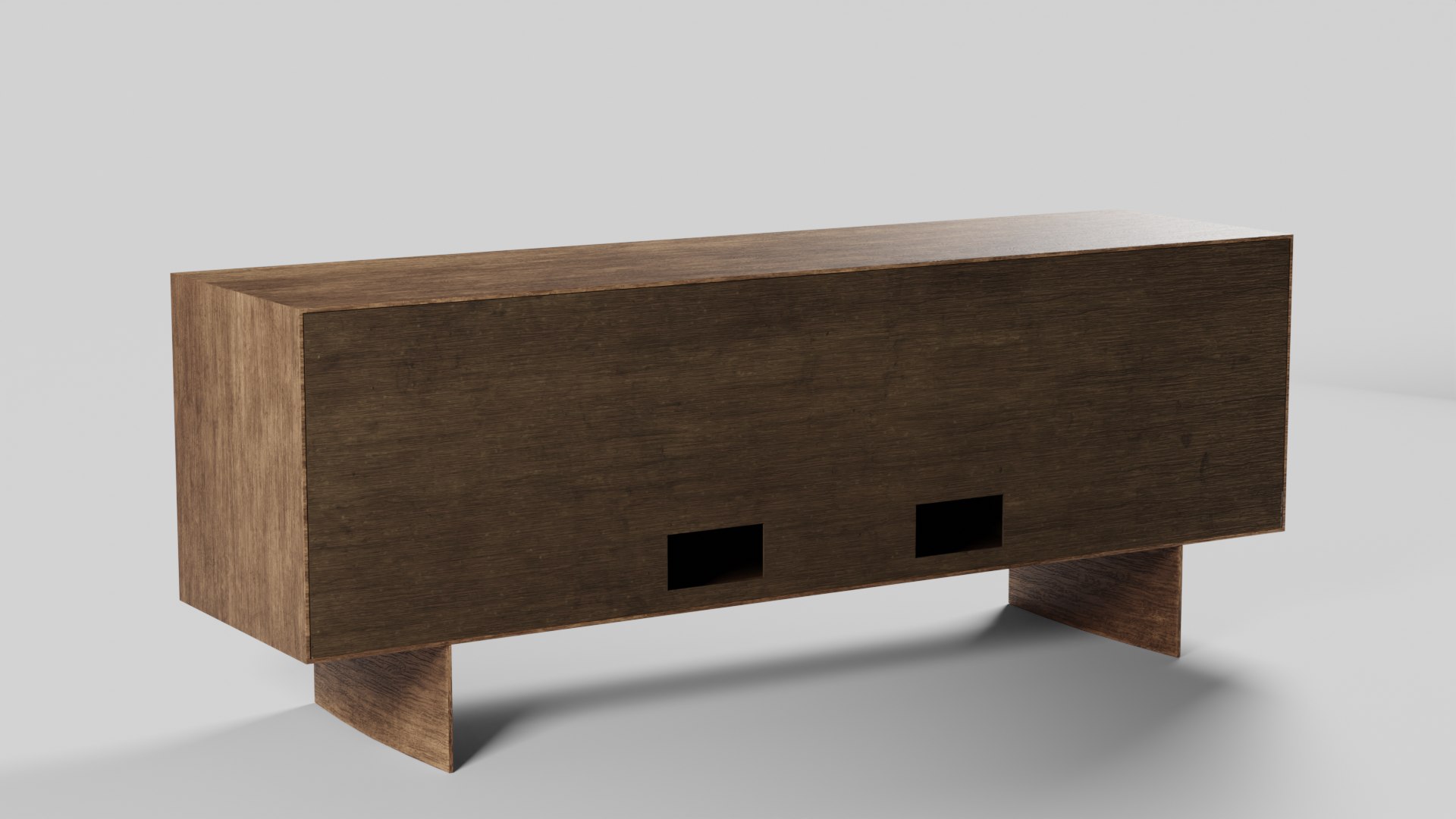 3D model Wooden Media Console Table - TurboSquid 2103703