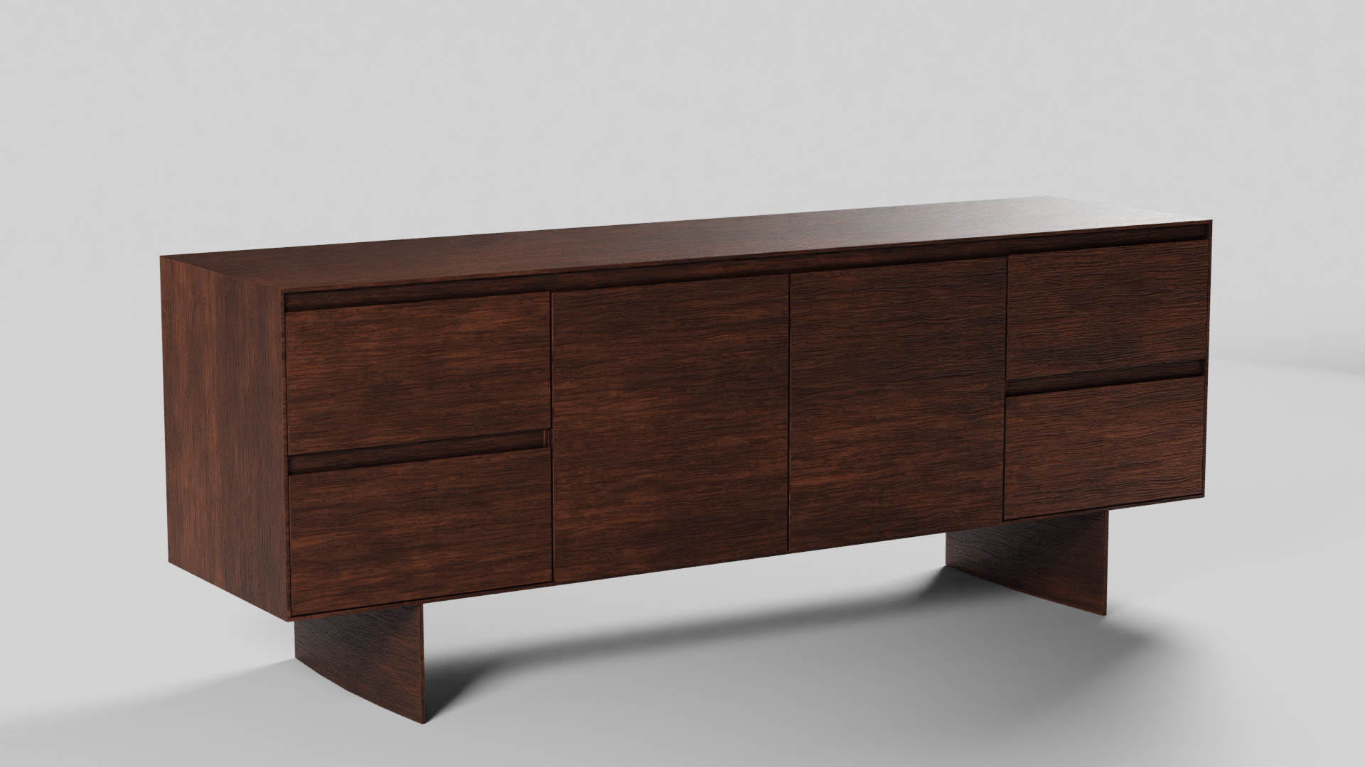 3D model Wooden Media Console Table - TurboSquid 2103703