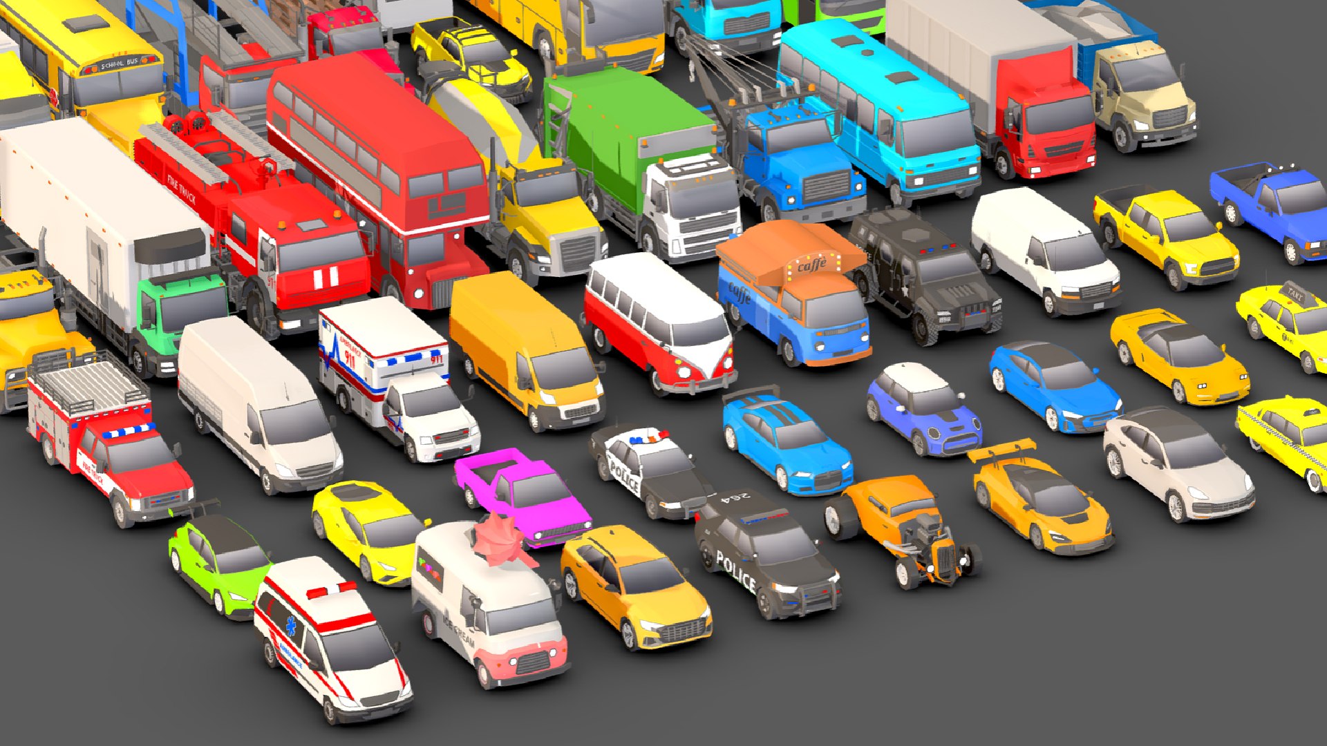 3D Vehicle Pack Low- Poly - TurboSquid 2169737