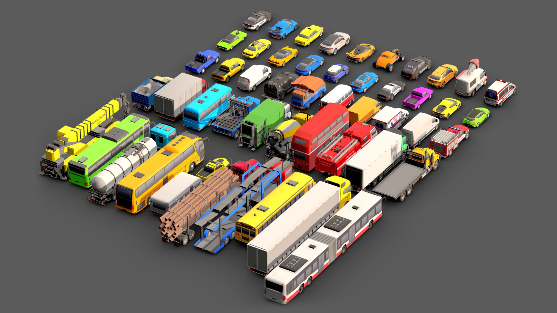 3D Vehicle Pack Low- Poly - TurboSquid 2169737