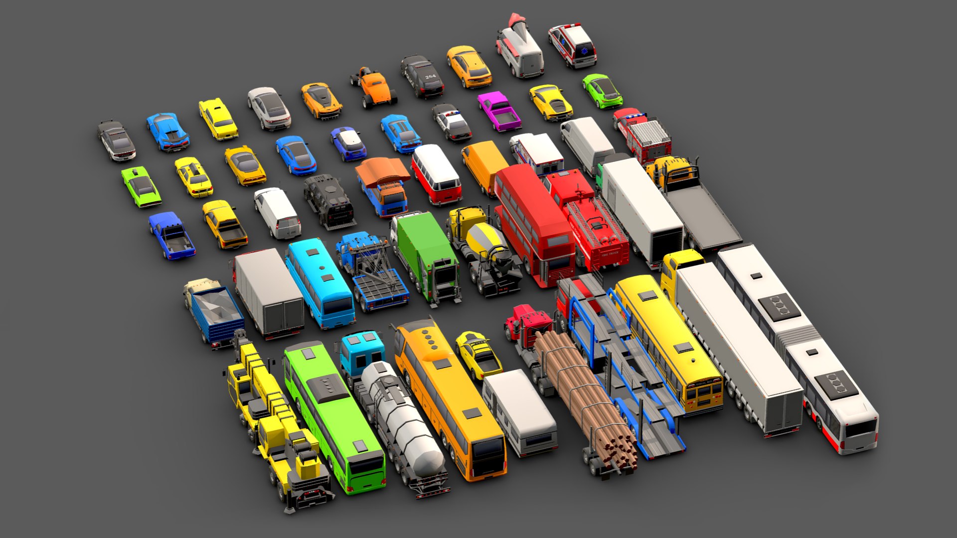 3D Vehicle Pack Low- Poly - TurboSquid 2169737