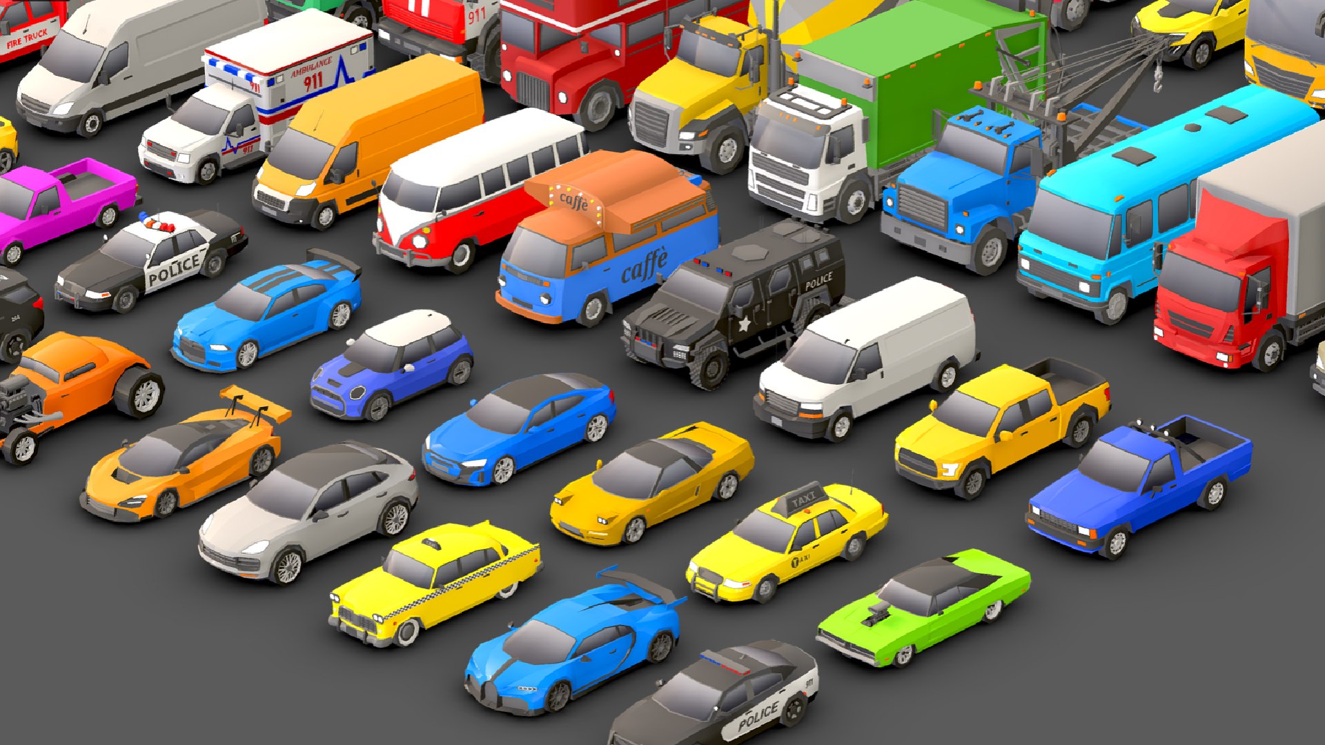 3D Vehicle Pack Low- Poly - TurboSquid 2169737