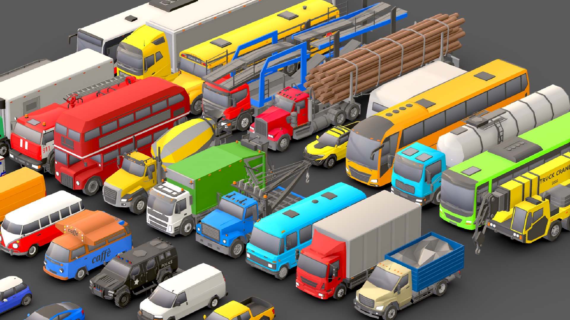 3D Vehicle Pack Low- Poly - TurboSquid 2169737