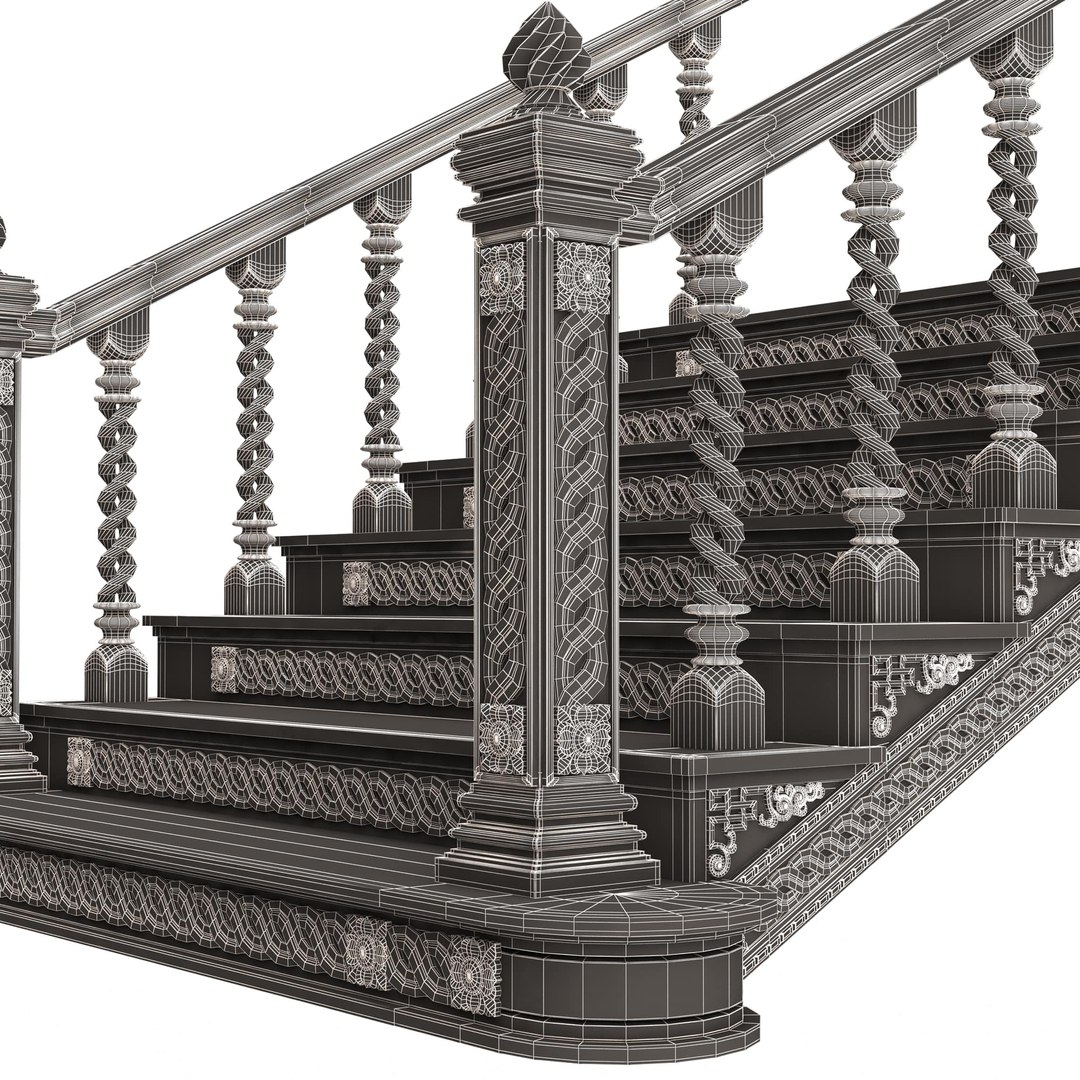 3D Carved Stair 06 Black - TurboSquid 2324304