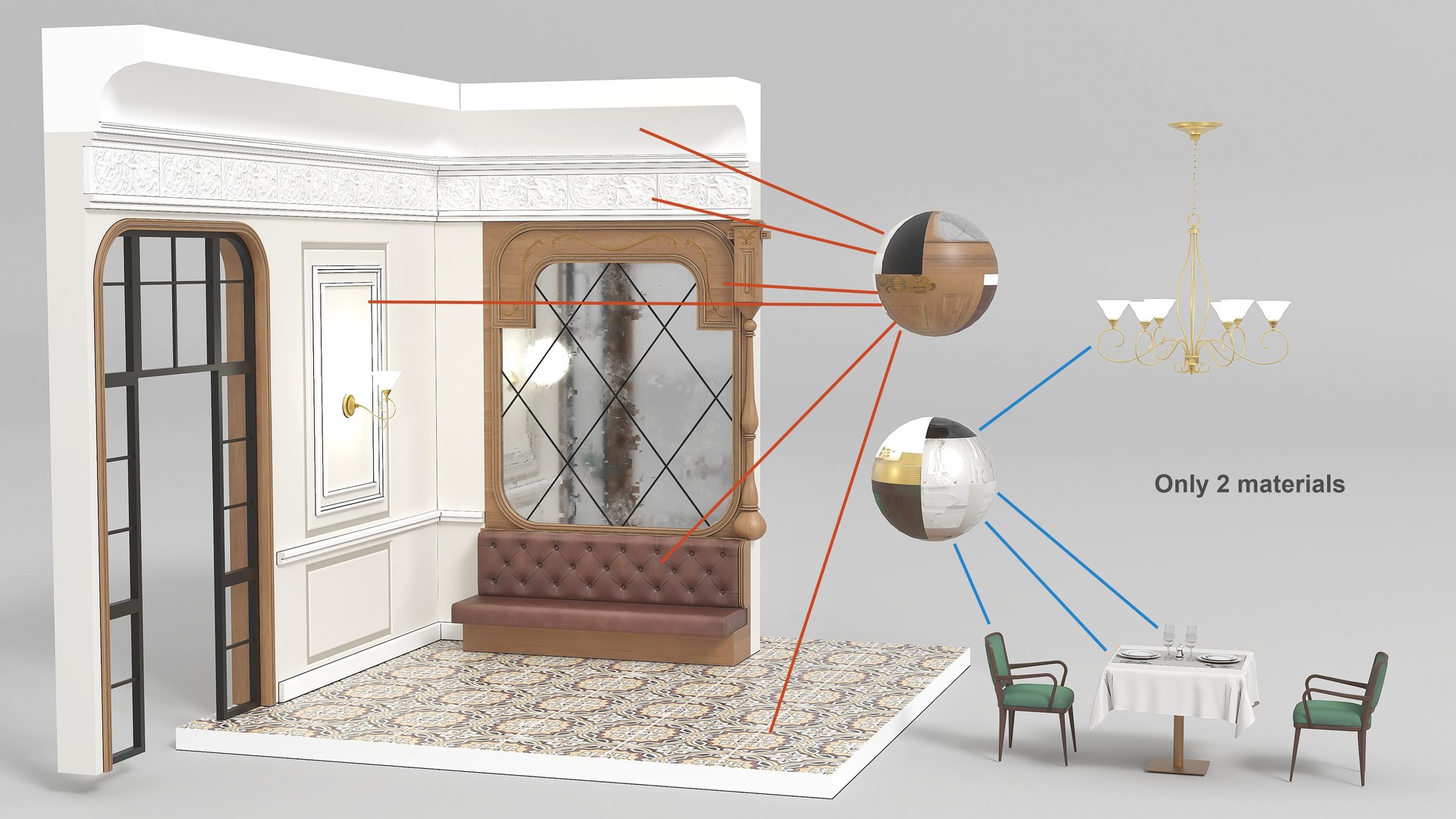 3D Low Poly Modular Restaurant - TurboSquid 2212532