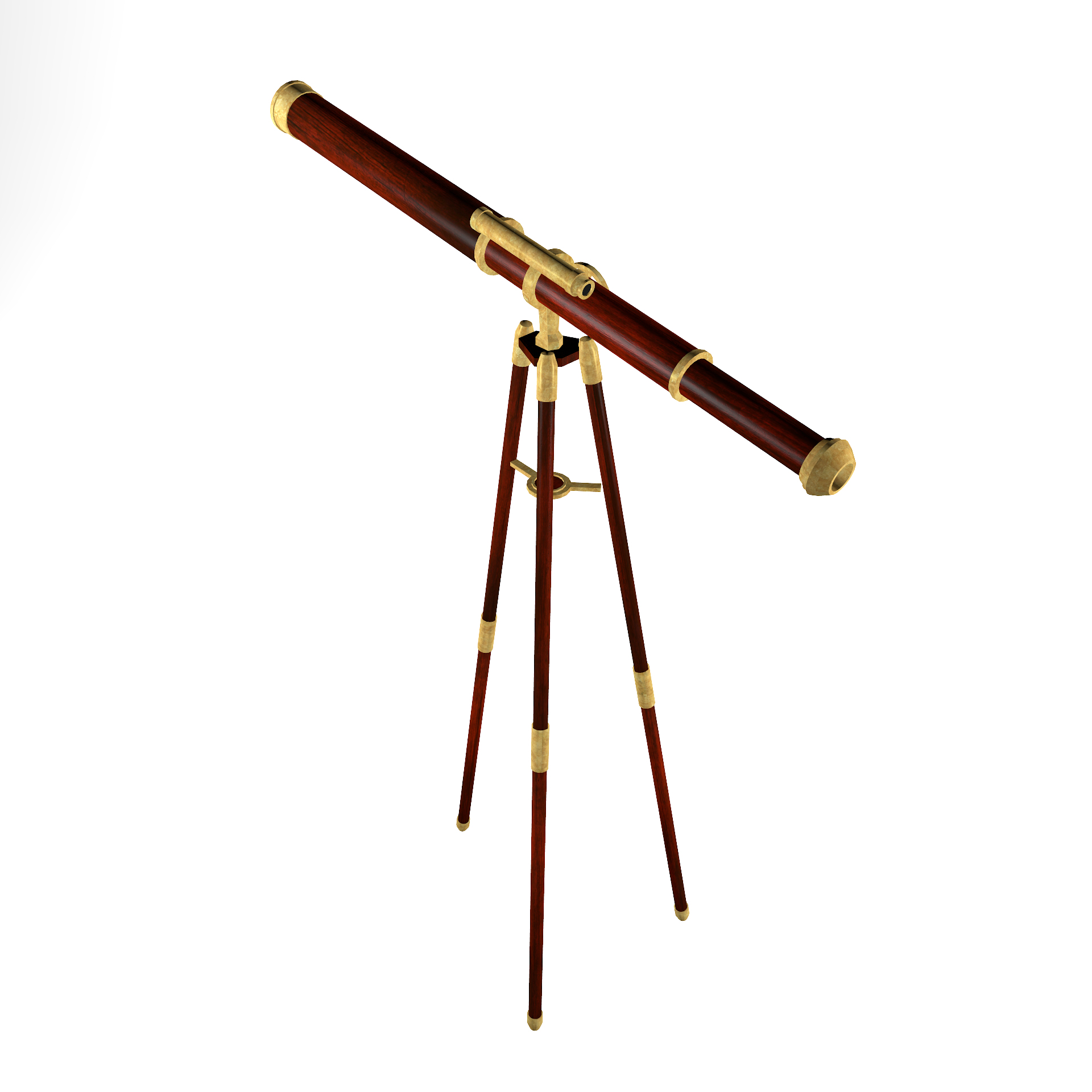3d model antique telescope