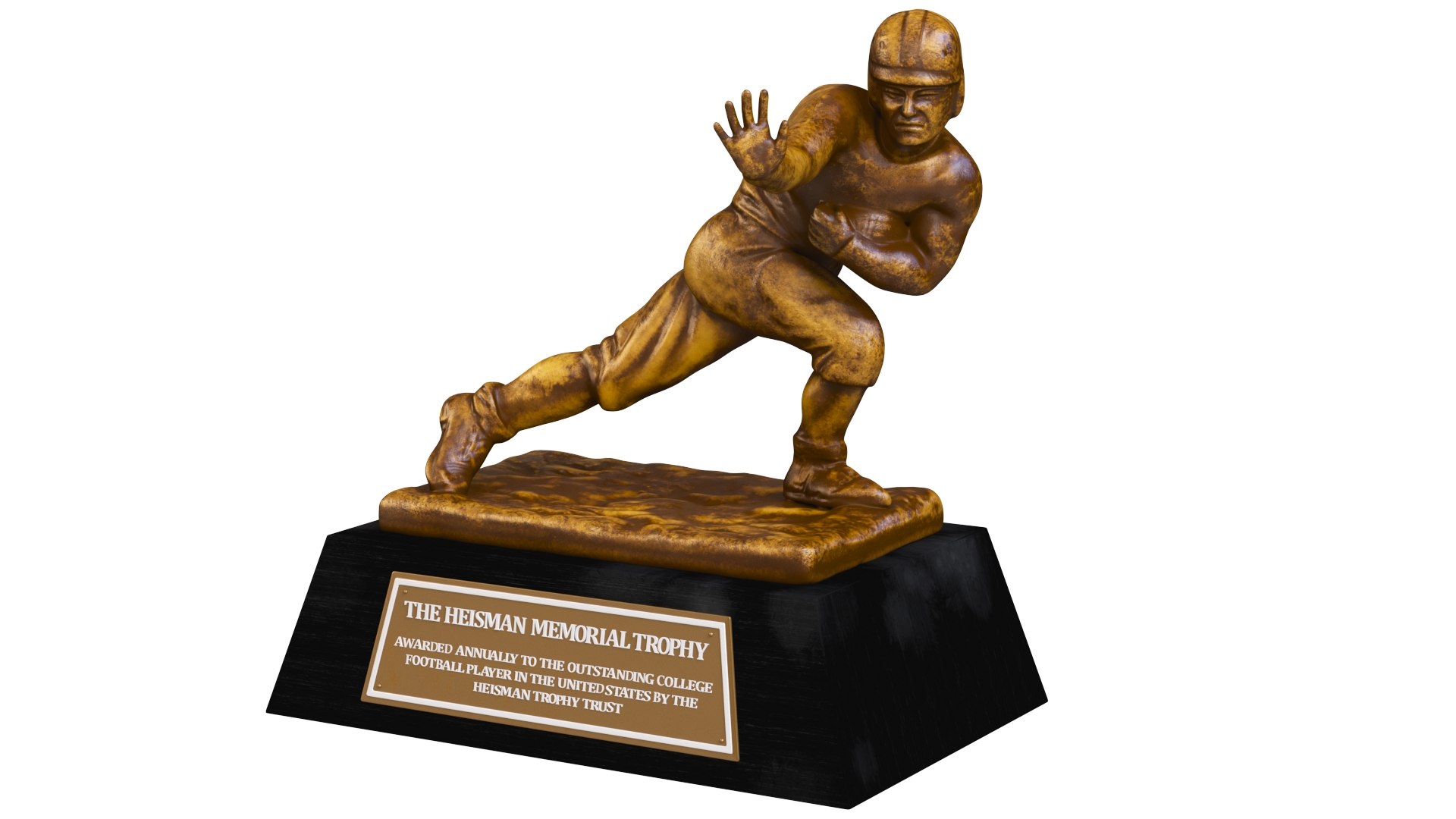 3D Yellow Heisman Memorial Trophy Award Model - TurboSquid 2128857