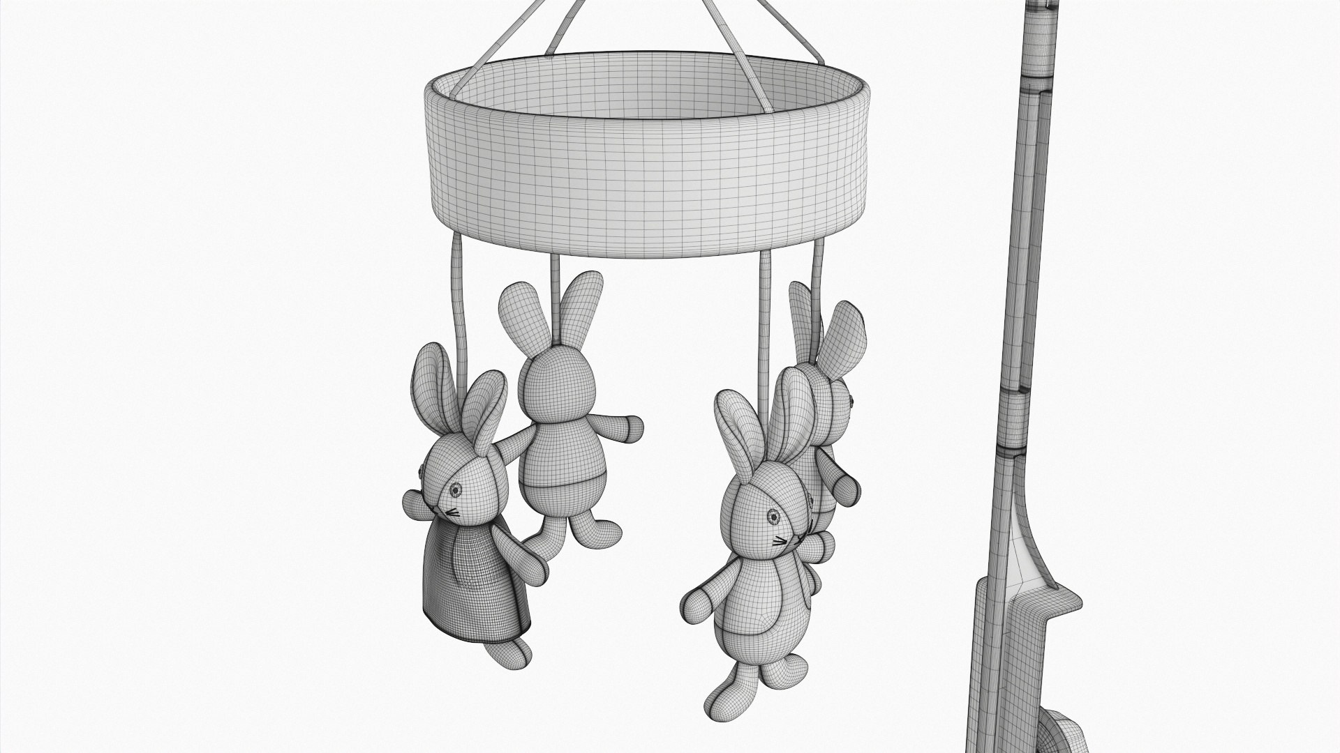 3D Baby Cot Side Musical Toy Carousel Model - TurboSquid 1825004