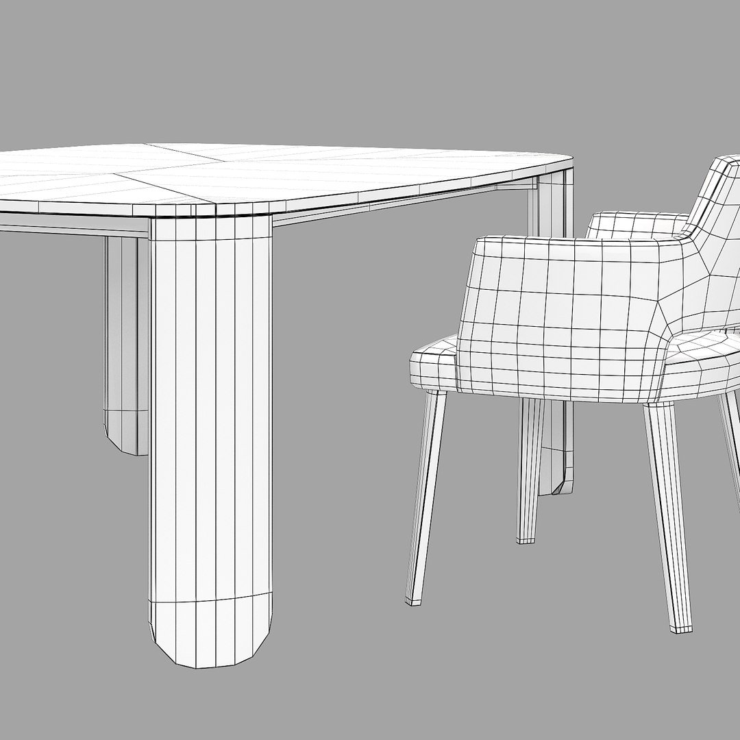 Gallotti And Radice Clemo-t Dining Set 4 170x130 3D Model - TurboSquid ...