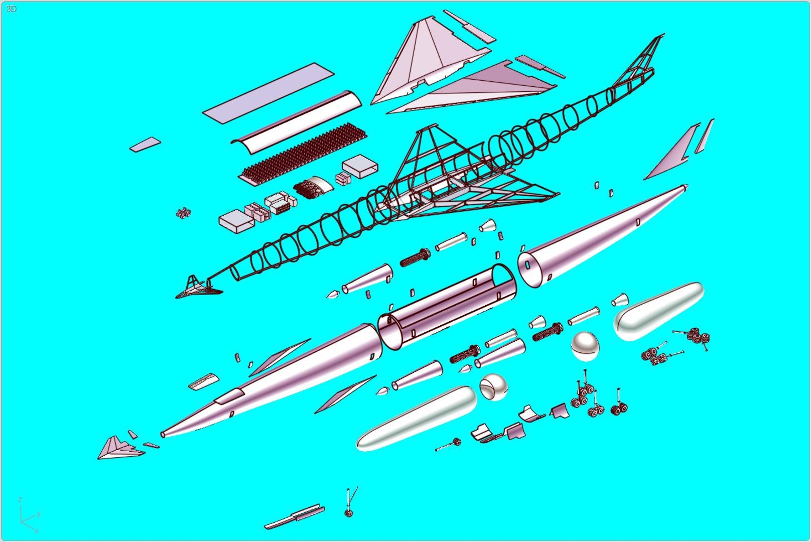 3d lapcat a2 hypersonic aircraft model