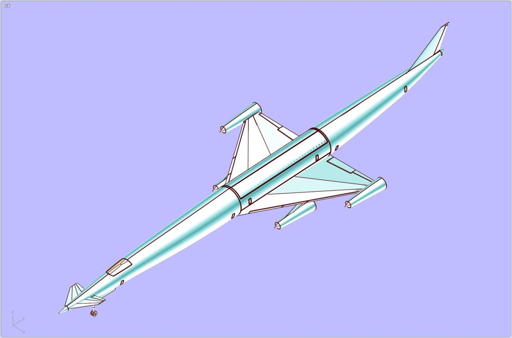 3d lapcat a2 hypersonic aircraft model