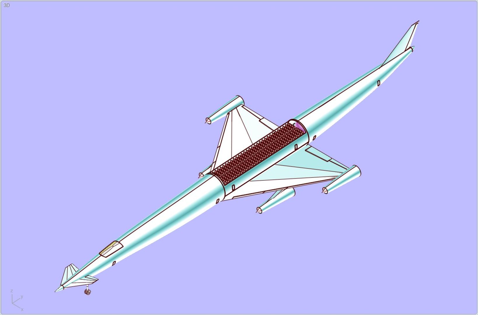 3d lapcat a2 hypersonic aircraft model