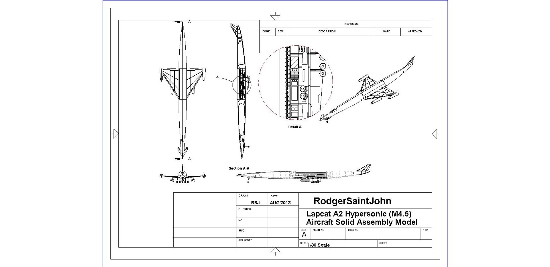 3d lapcat a2 hypersonic aircraft model