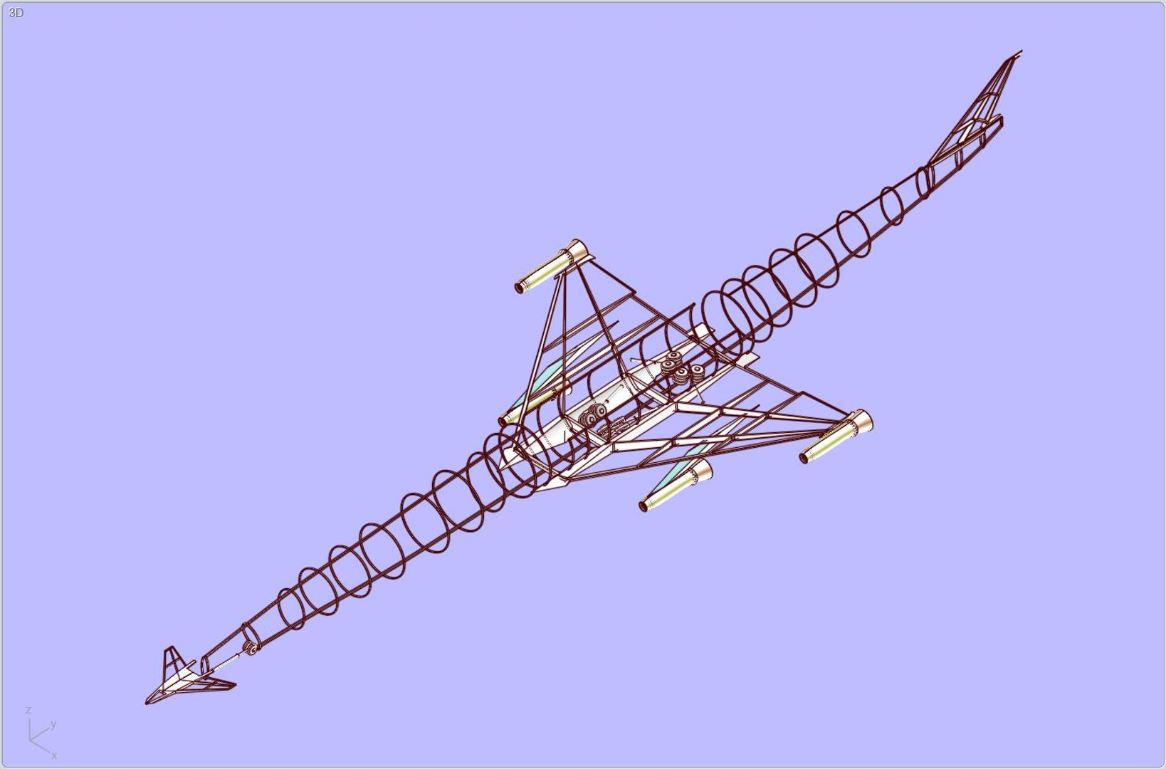 3d lapcat a2 hypersonic aircraft model