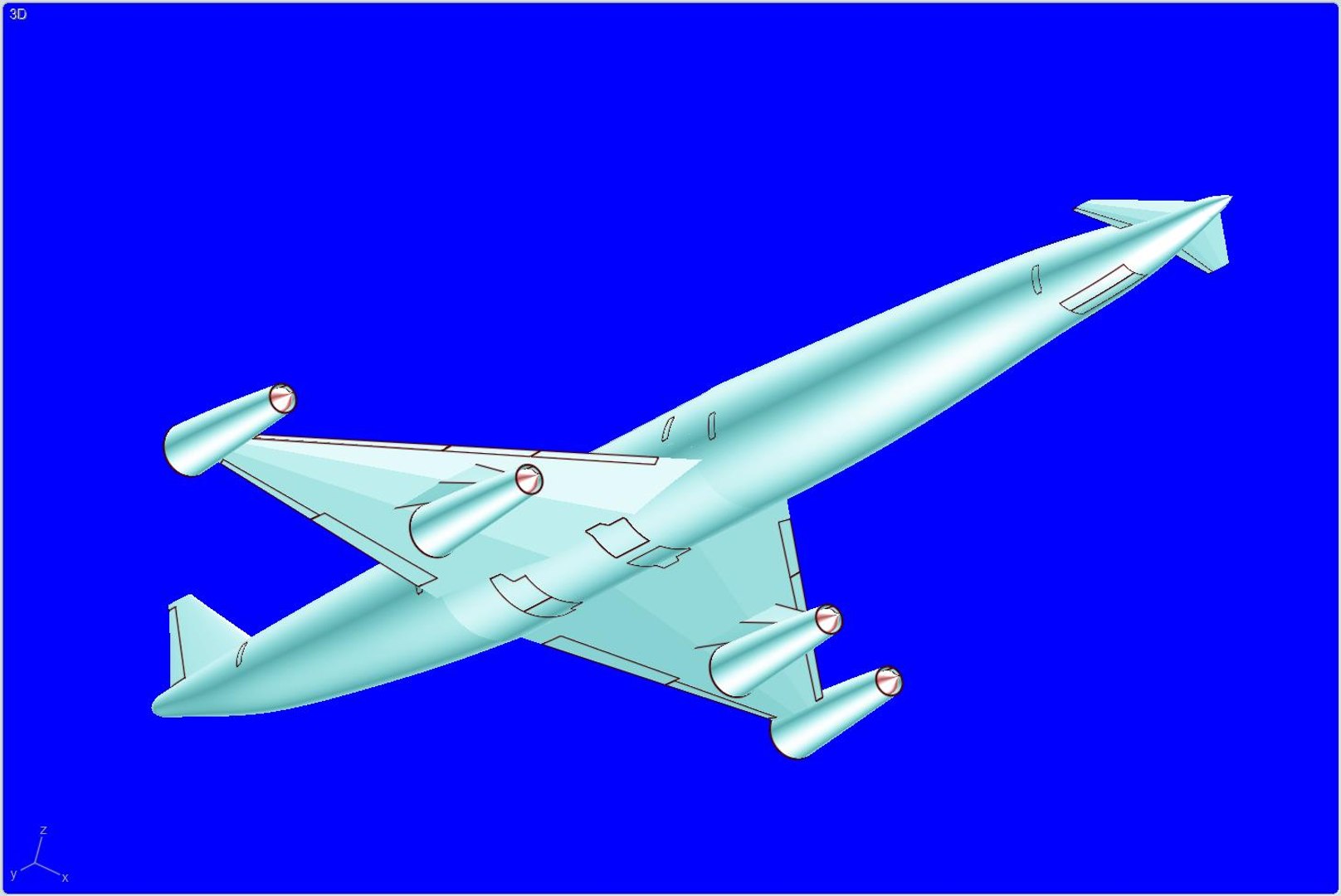 3d lapcat a2 hypersonic aircraft model