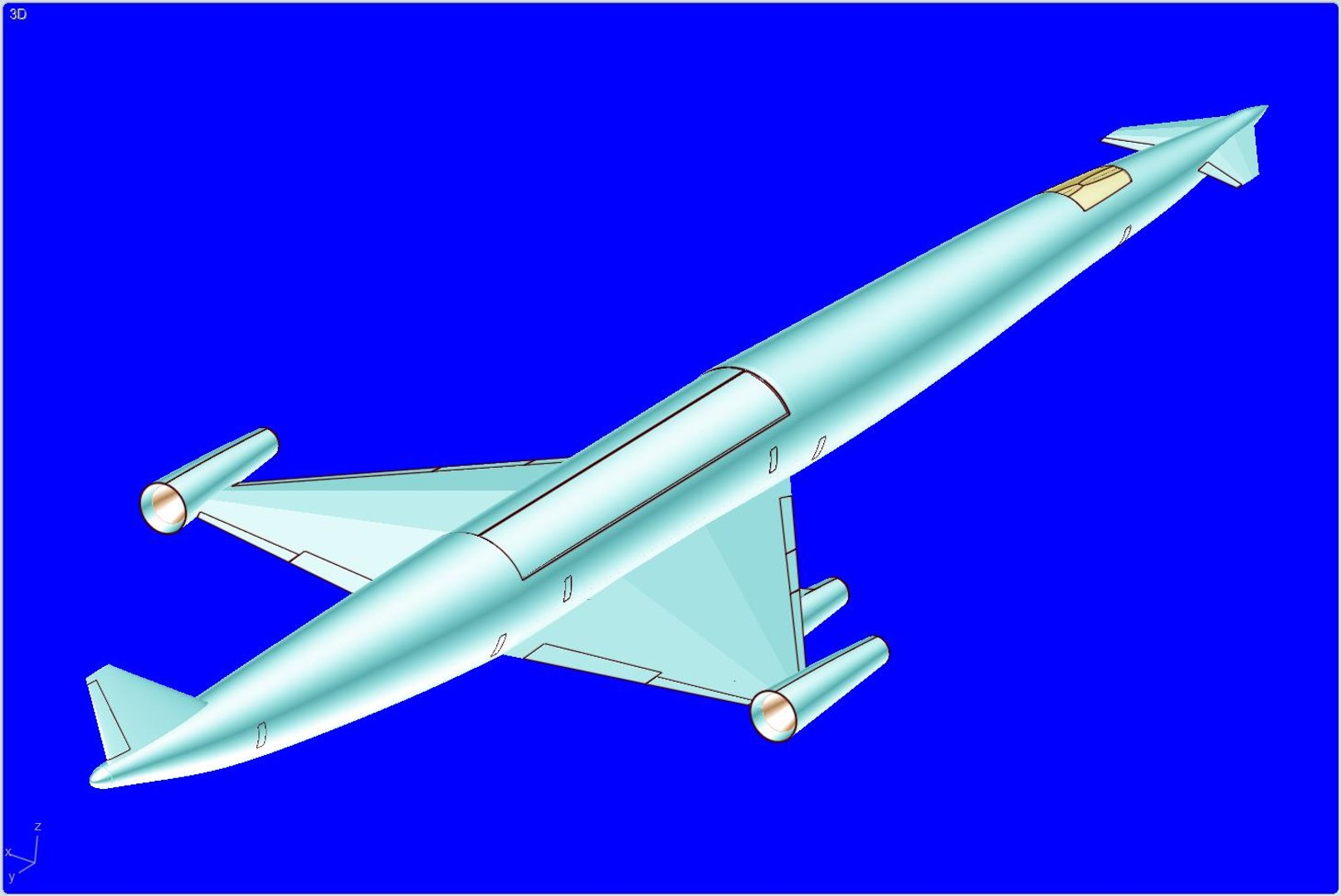 3d lapcat a2 hypersonic aircraft model