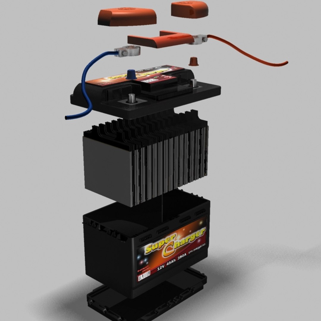 3d model car battery