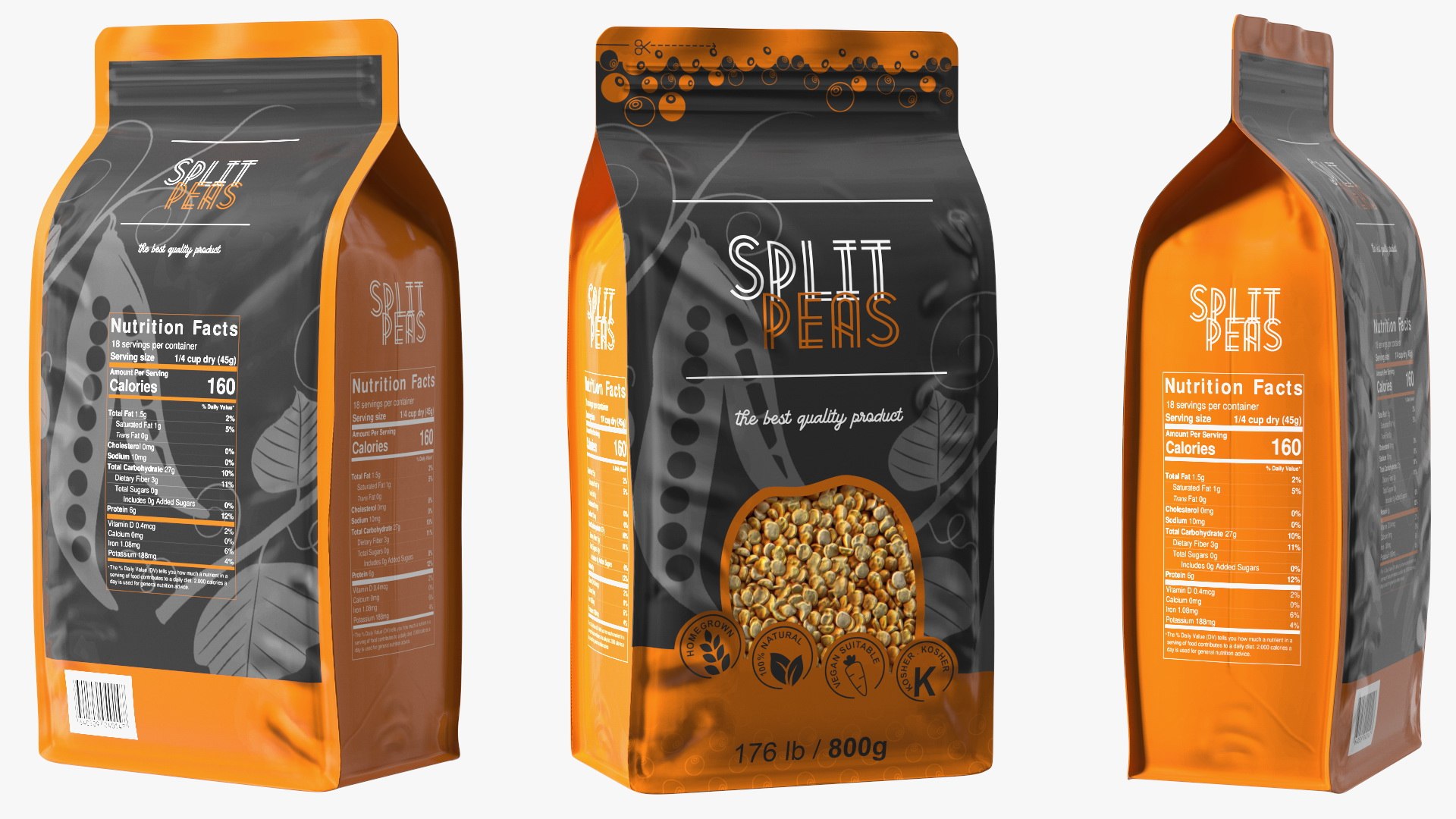 Split Peas Package 3D model - TurboSquid 1812122