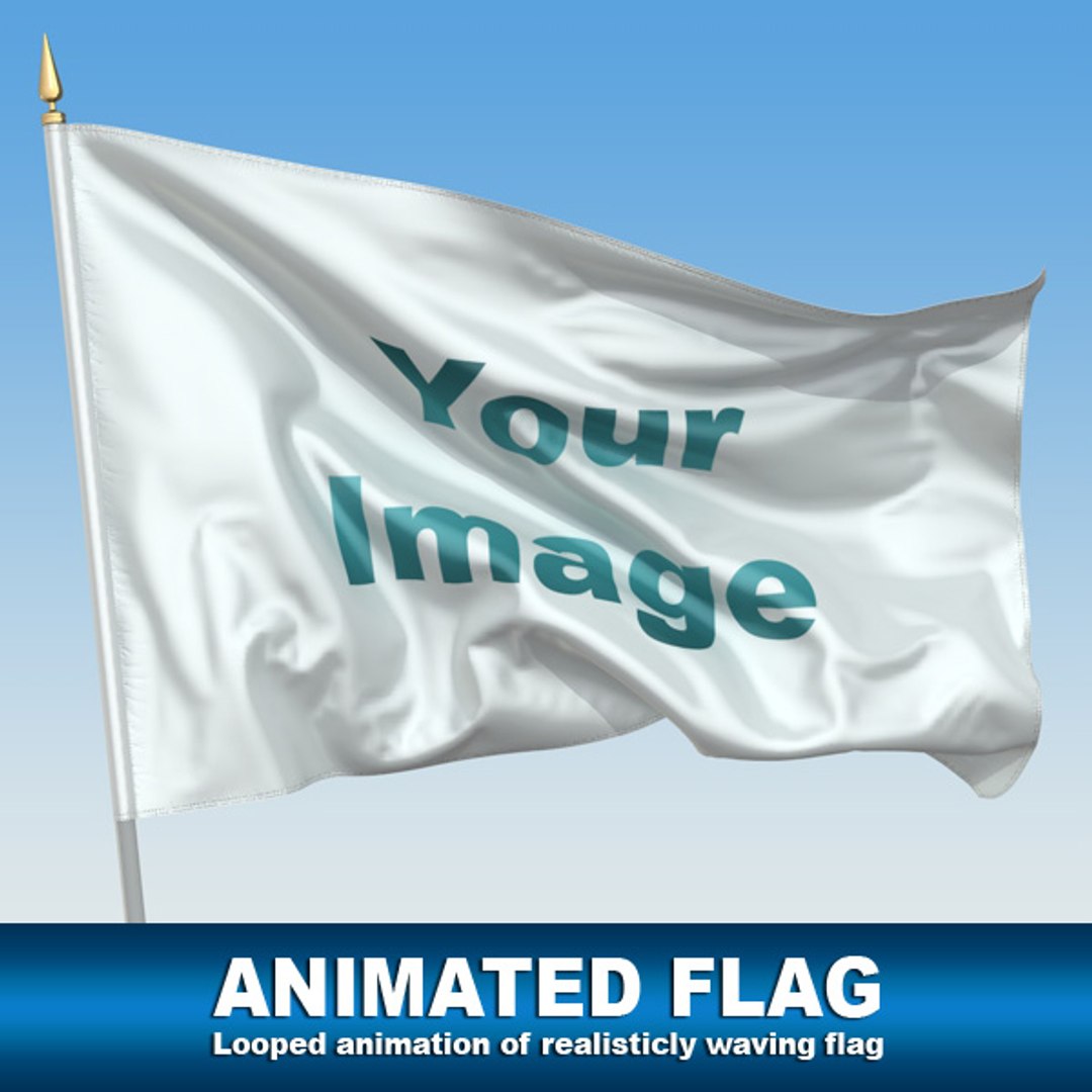 3d Animation Waving Flag Model
